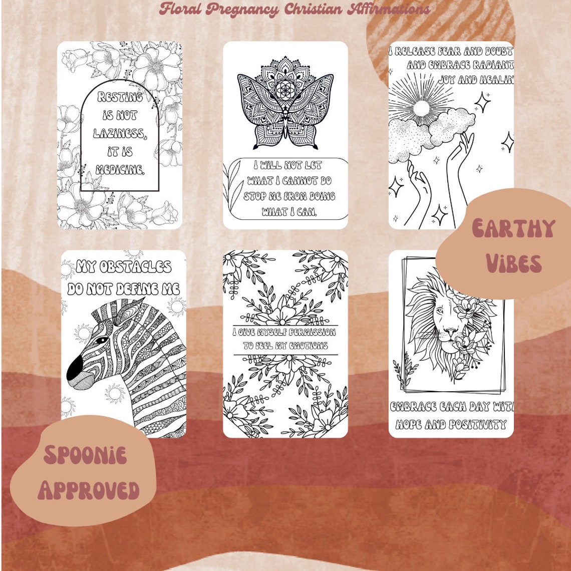 Printable Chronic Illness Affirmation Coloring Pages for Spoonies - Etsy