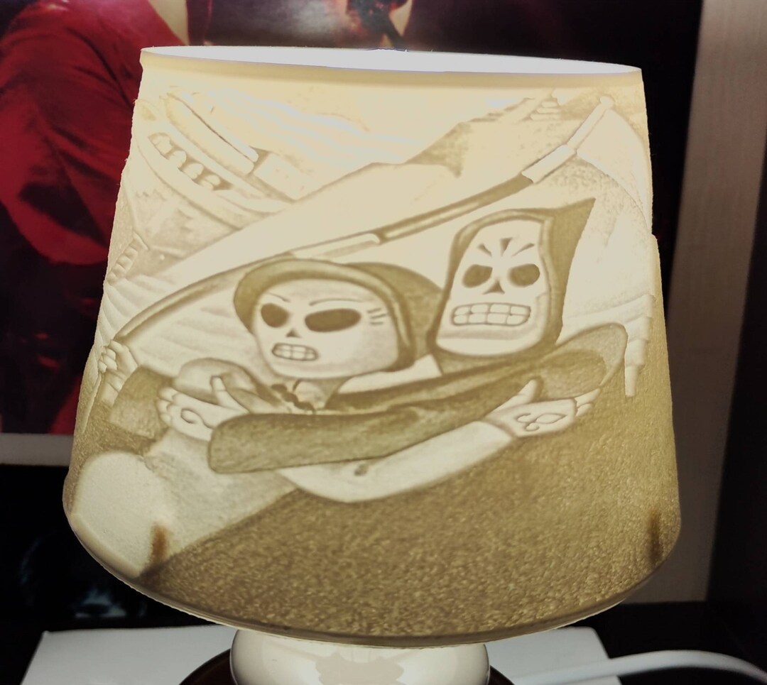 Grim Fandango Lamp - 3D Printed Lampshade - Manny Calavera - Lucasarts ...