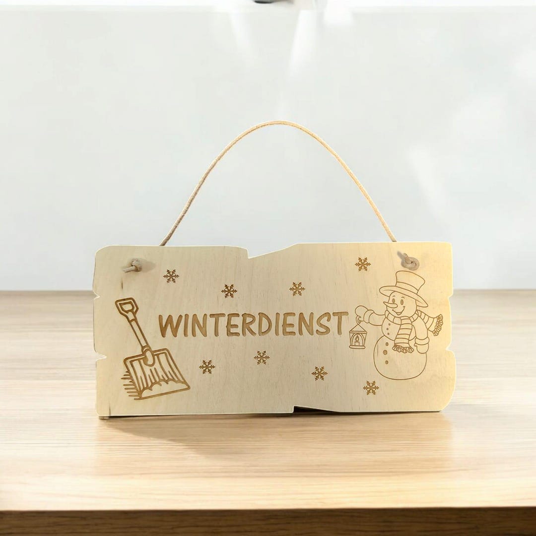 Wooden Sign Winter Service Winter Snow Shoveling - Etsy