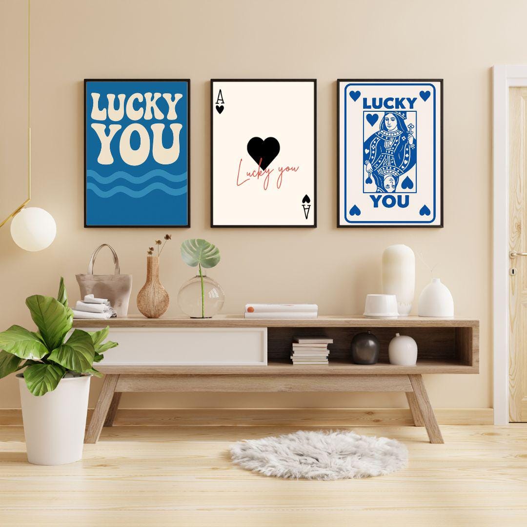 Playing Card Poster Set of 3 | Vintage-inspired Wall Art | Poker Print ...