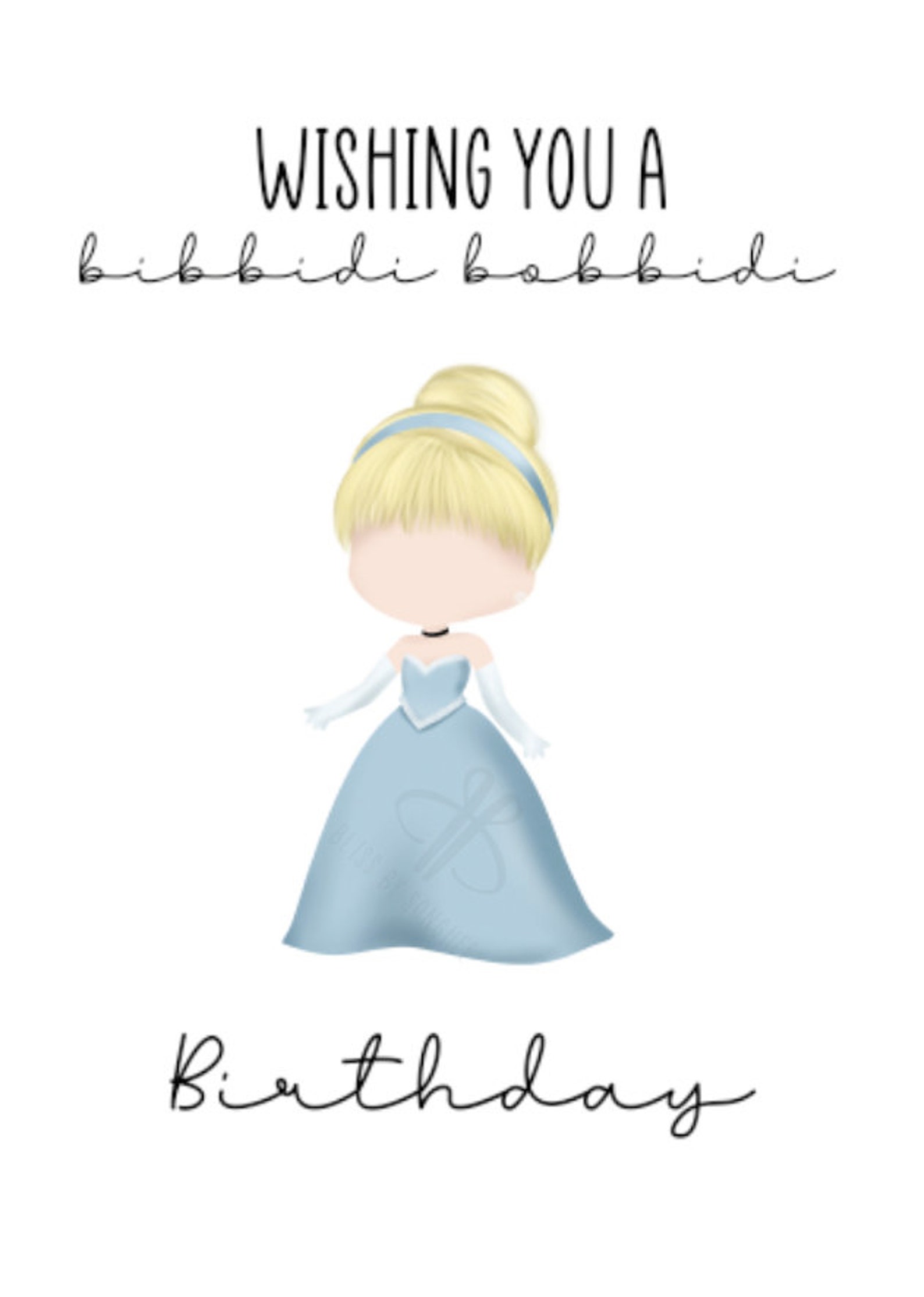 Cinderella Birthday Card | Princess Printable (digital Download) - Etsy