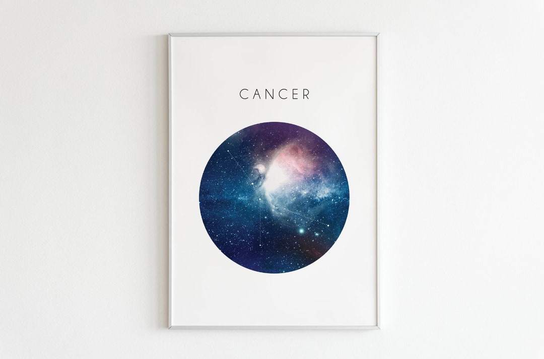 Celestial Vibes Cancer Constellation Wall Art | Zodiac Wall Print ...
