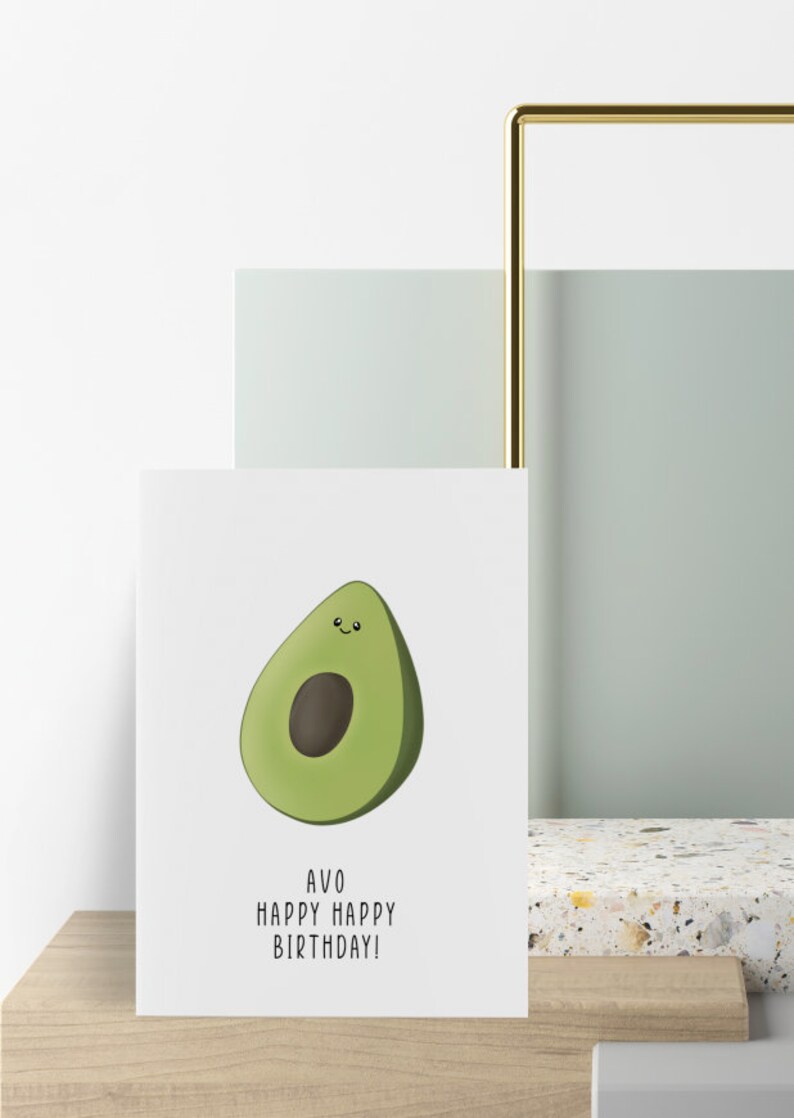 Printable Birthday Card | Avocado Birthday Card | Digital Download ...