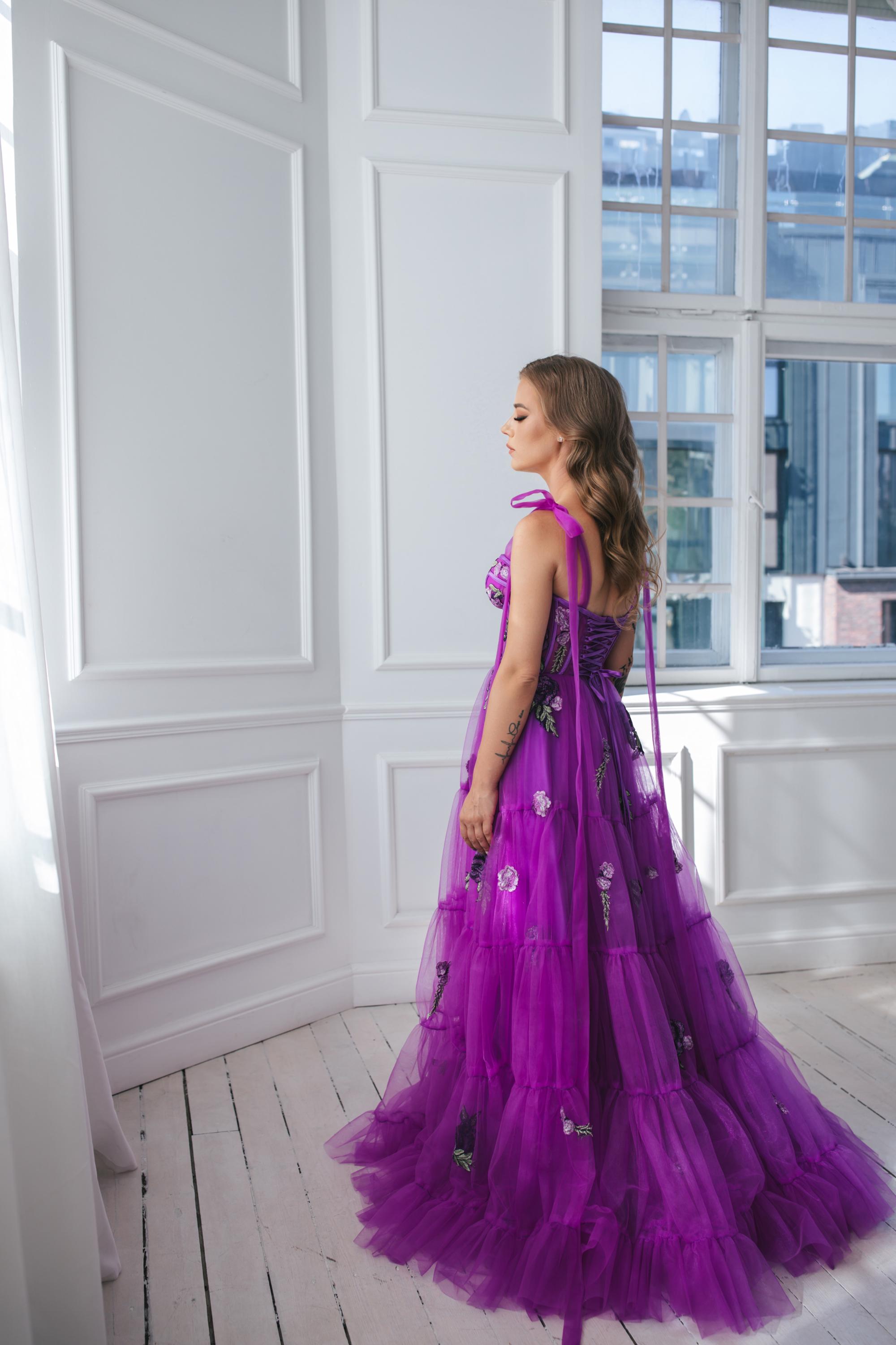 Violet Fairy Gown With Flowers - Etsy