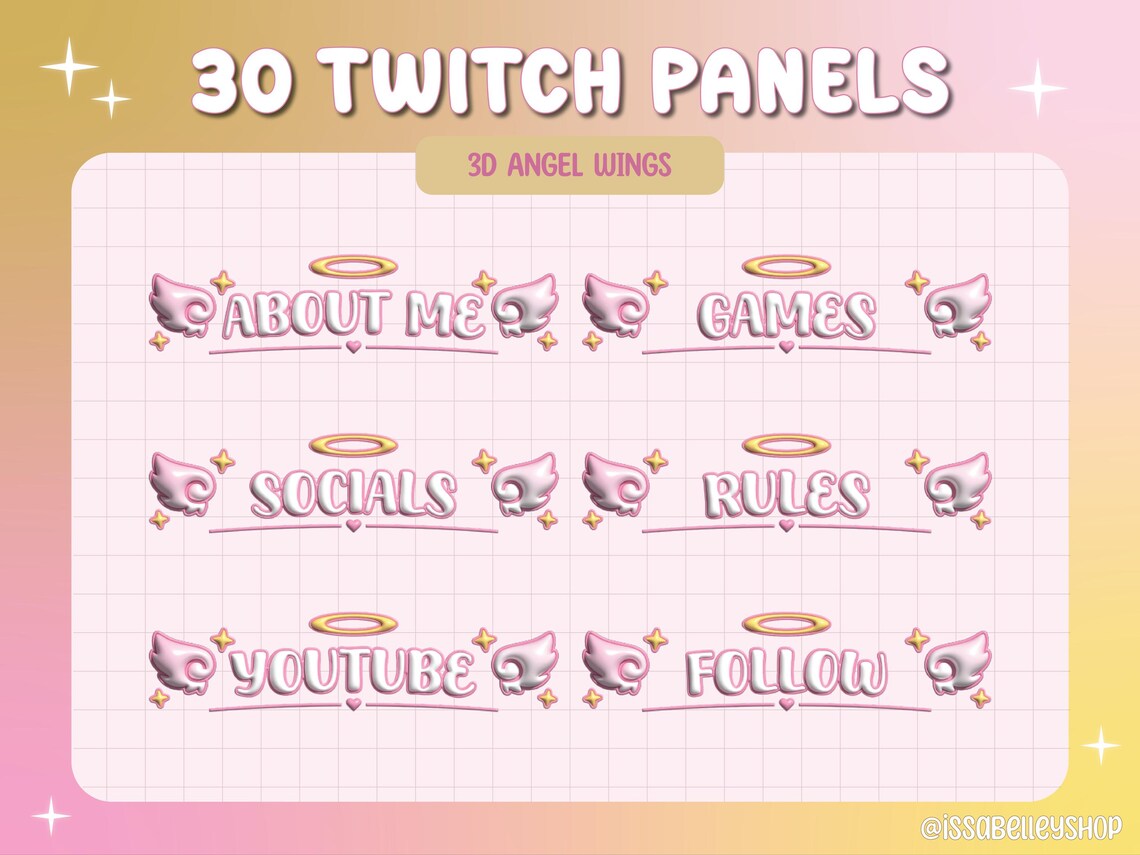 3D Angel Wing Twitch Panels - Etsy