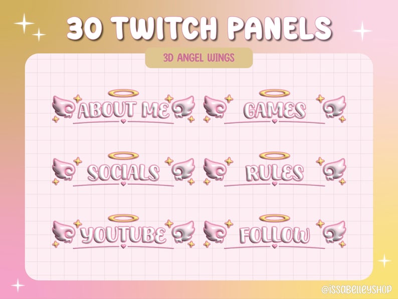 3D Angel Wing Twitch Panels - Etsy