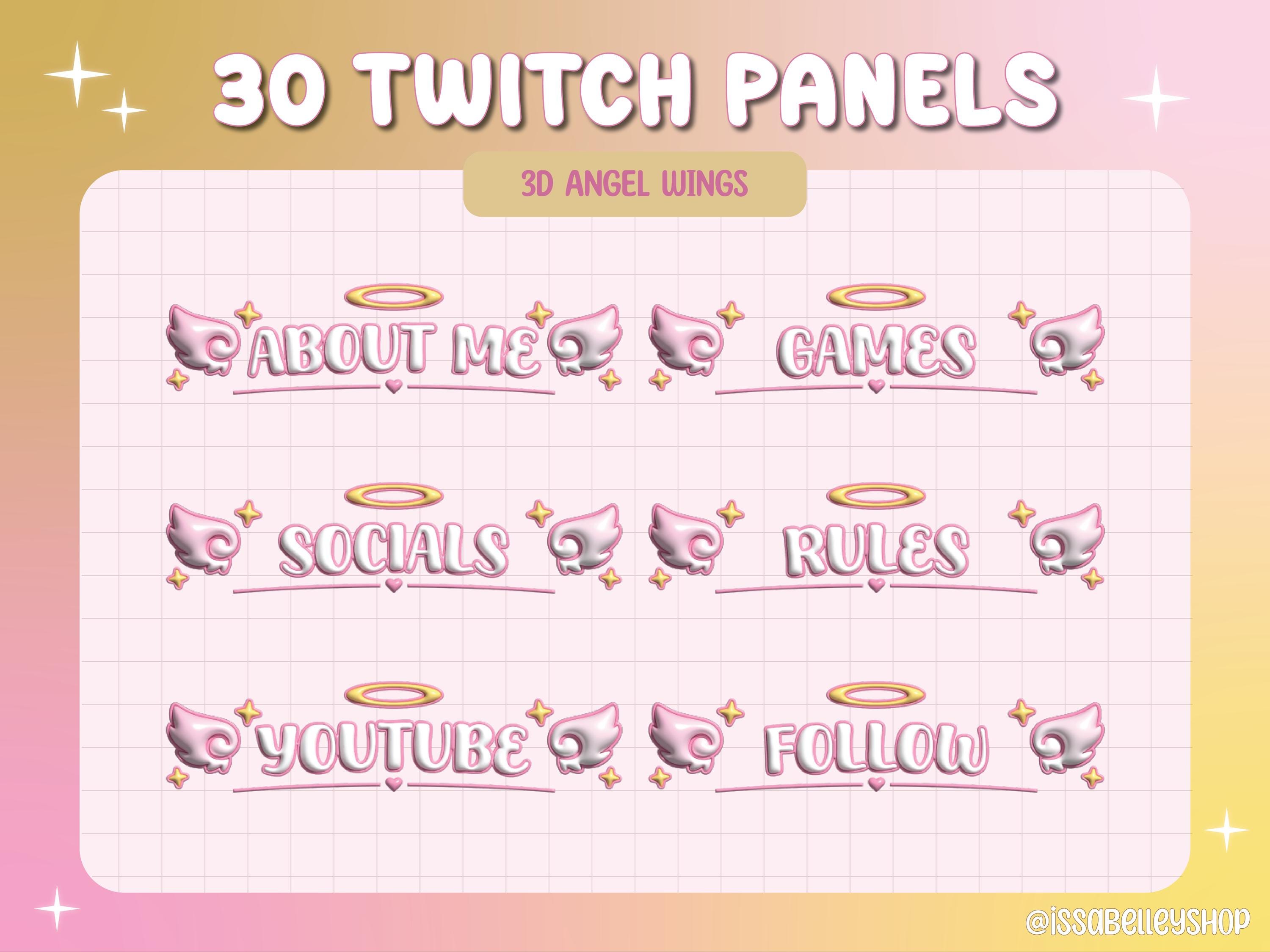 3D Angel Wing Twitch Panels - Etsy