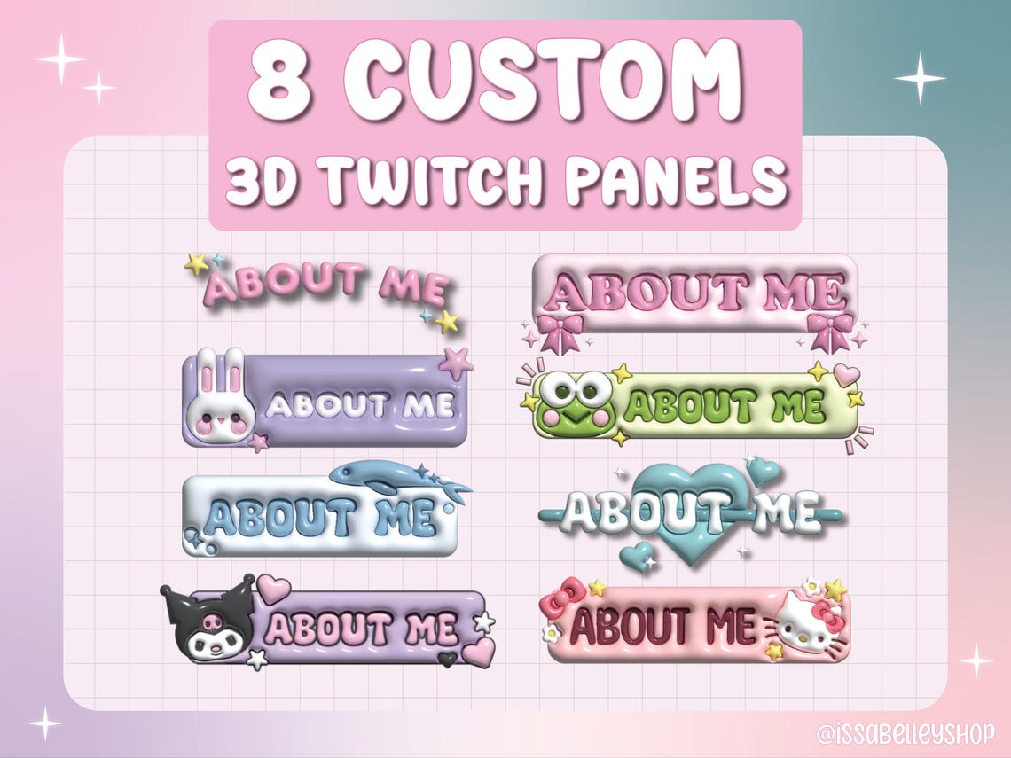 8 3D Custom Twitch Panels - Etsy
