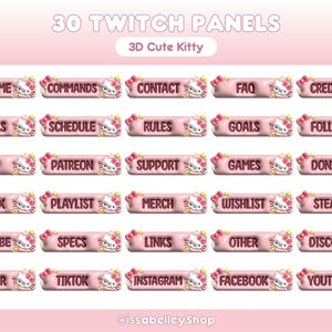 3D Cute Kitty Twitch Panels - Etsy