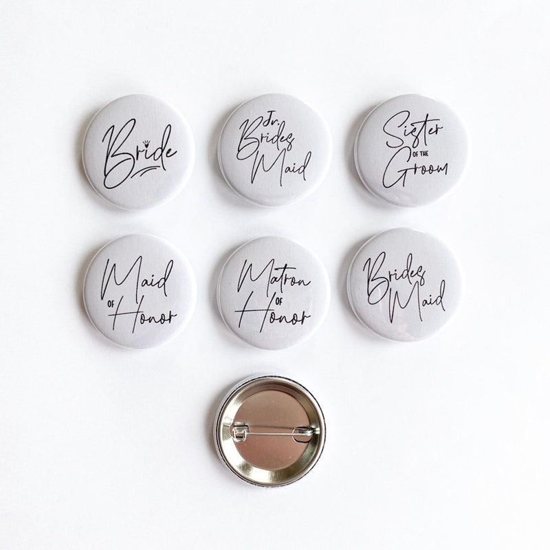 Bridal Party Buttons - Etsy
