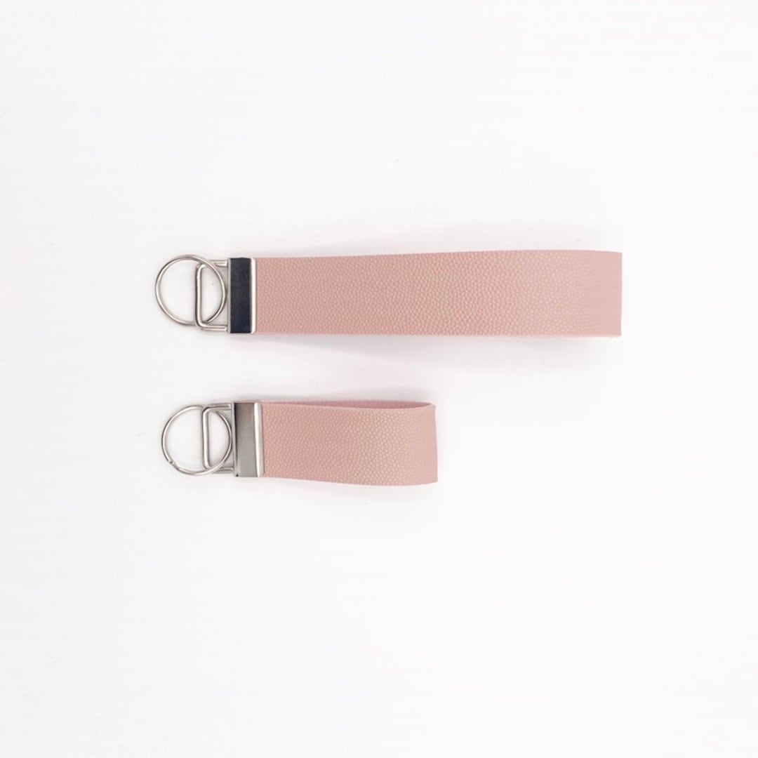 Light Pink Keychain Faux Leather Keychain Wristlet Keychain Bridal ...
