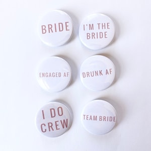 Bridal Blush Pins | Bride Pin | Bridesmaid Bachelorette | Blush Wedding ...