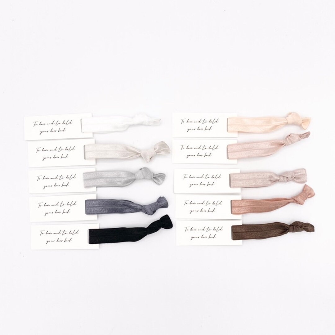 Hair Tie Favours Tag | Black Hair Ties | White Hair Ties | Brown Hair ...