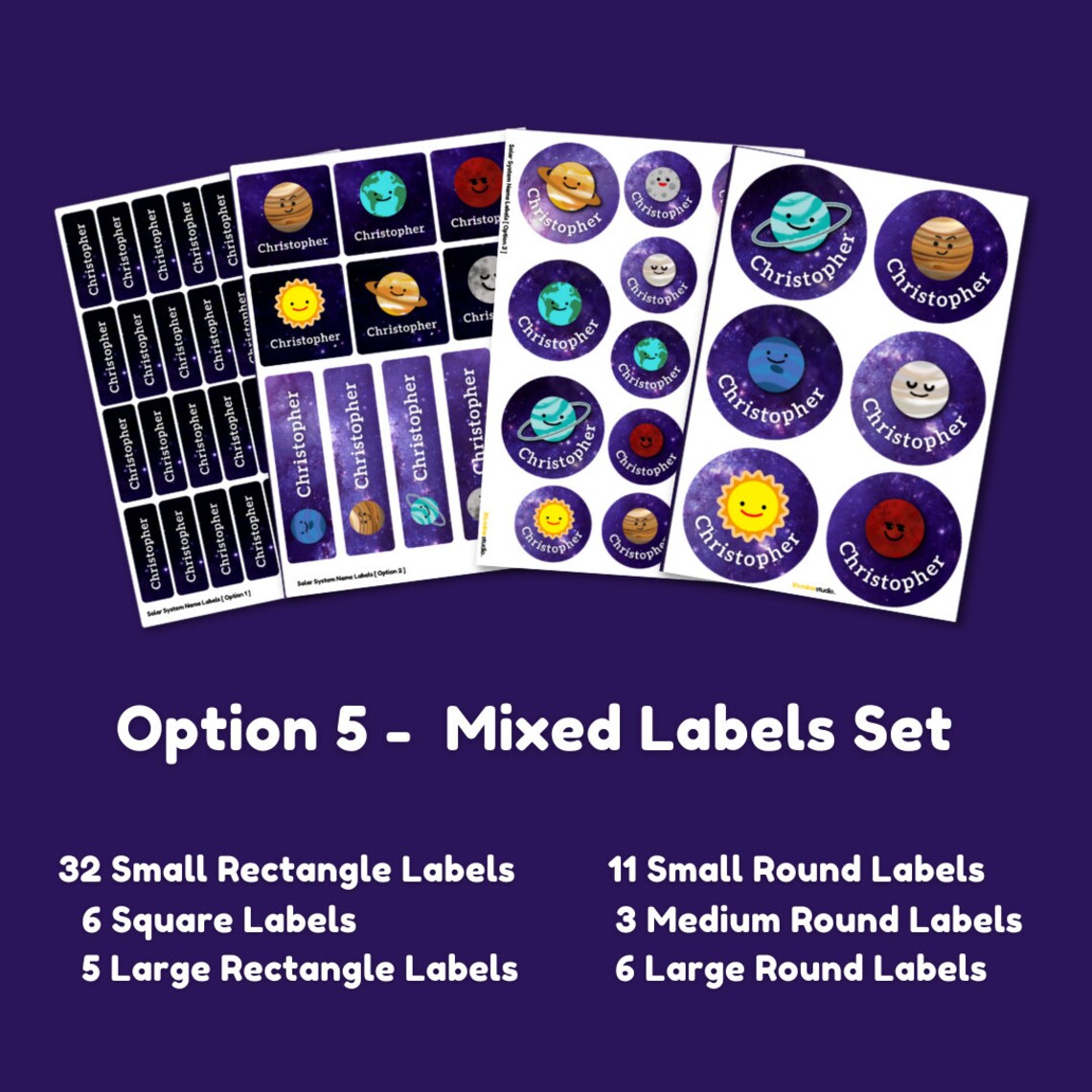 Solar System Planet Name Labels Space Name Stickers - Etsy