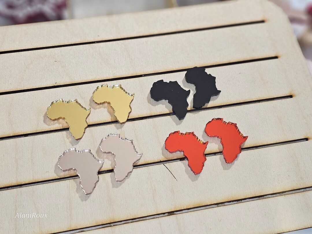Afraka, Africa, Map Earrings - Etsy