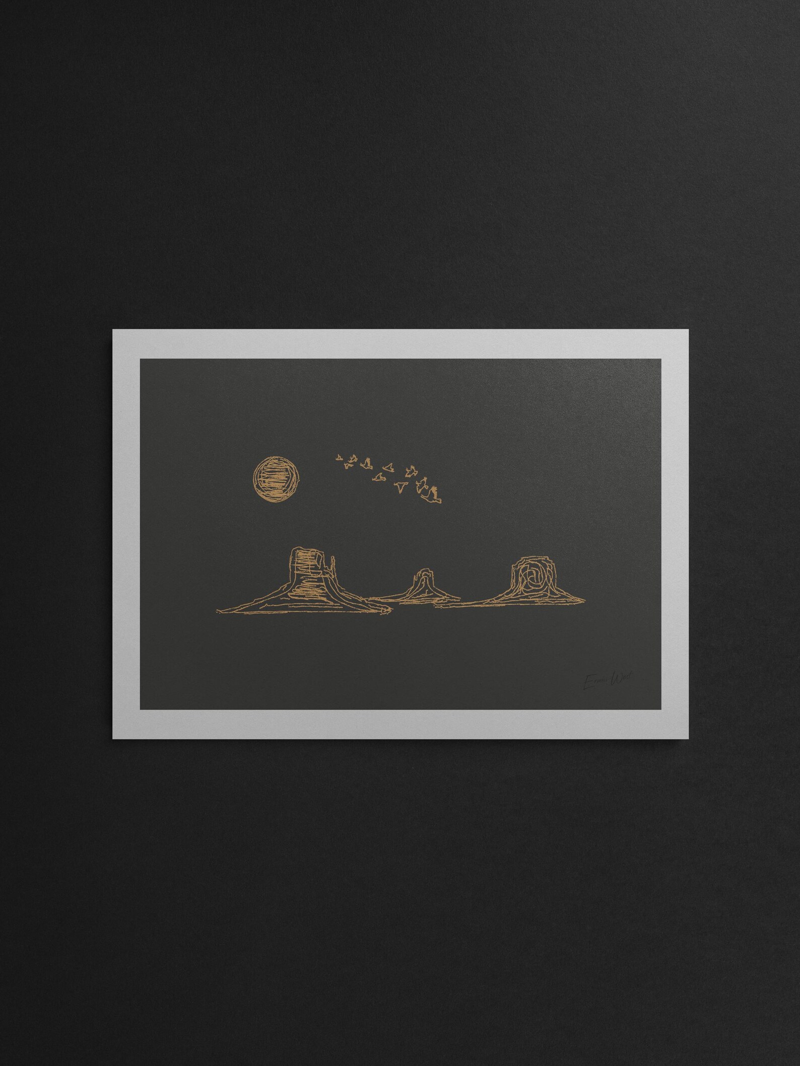 Horizon Print (retro Yellow) – Western Wall Art Print | Vintage Western ...