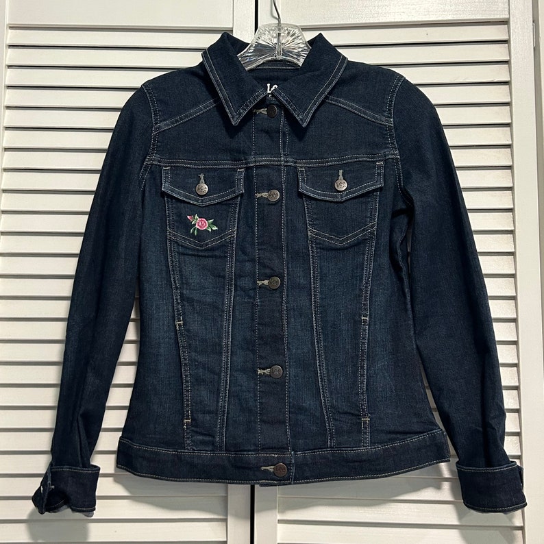 Hand Painted Floral Denim Jacket - FREE SHIPPING - Etsy