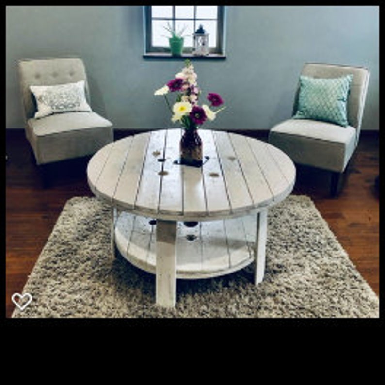 Rustic Wood Spool Coffee Table - Etsy