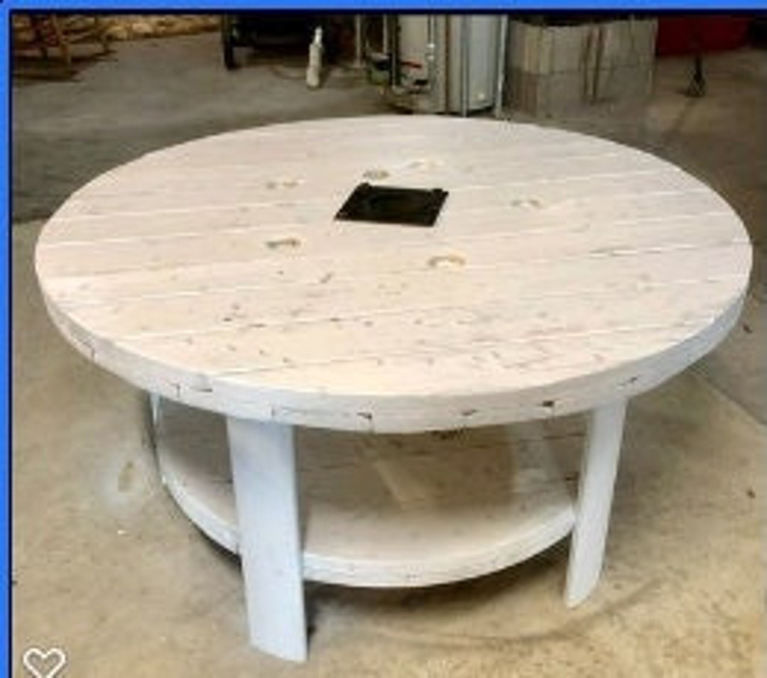 Rustic Wood Spool Coffee Table - Etsy