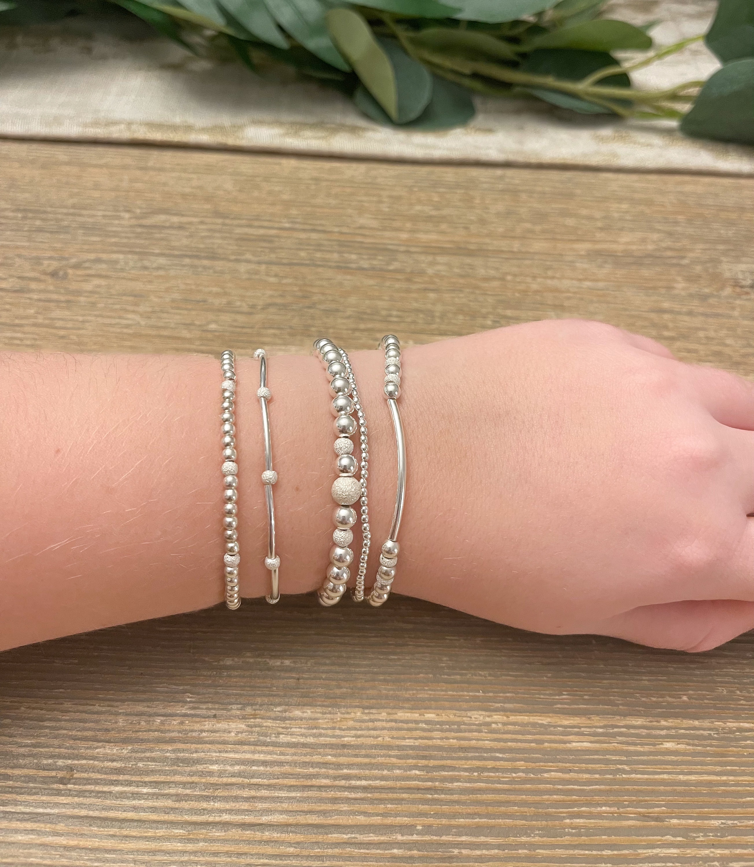 Sterling Silver Bracelet Set/real Sterling Silver Bracelets/layered ...