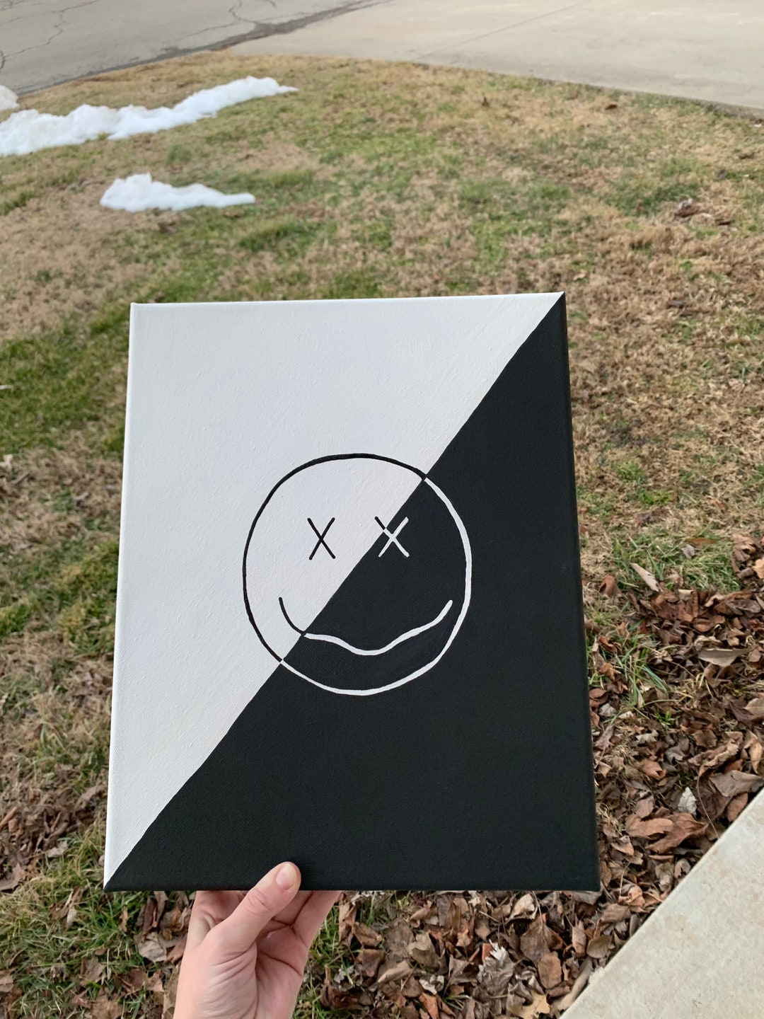 Black and White Squiggly Face - Etsy