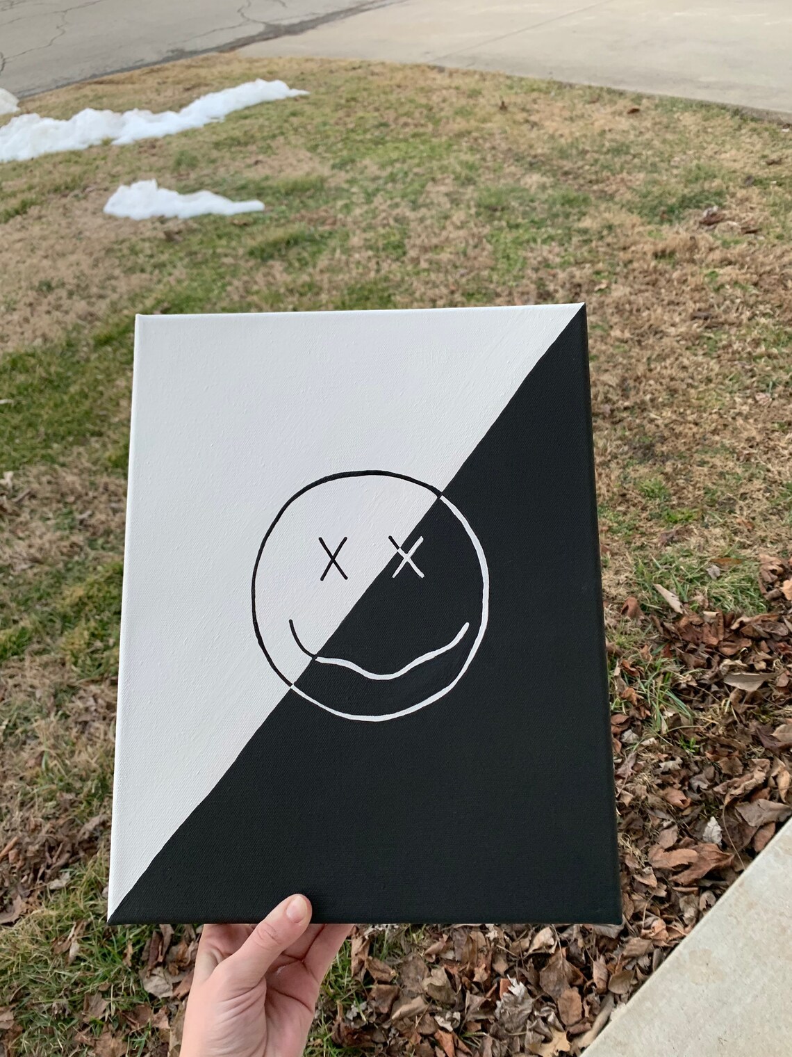 Black and White Squiggly Face - Etsy