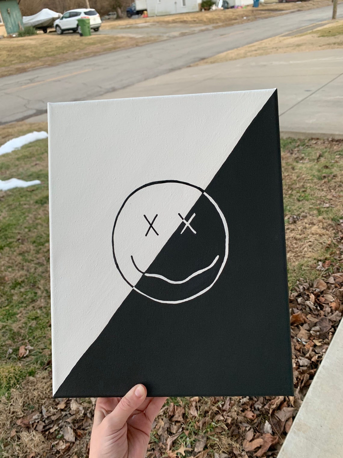 Black and White Squiggly Face - Etsy