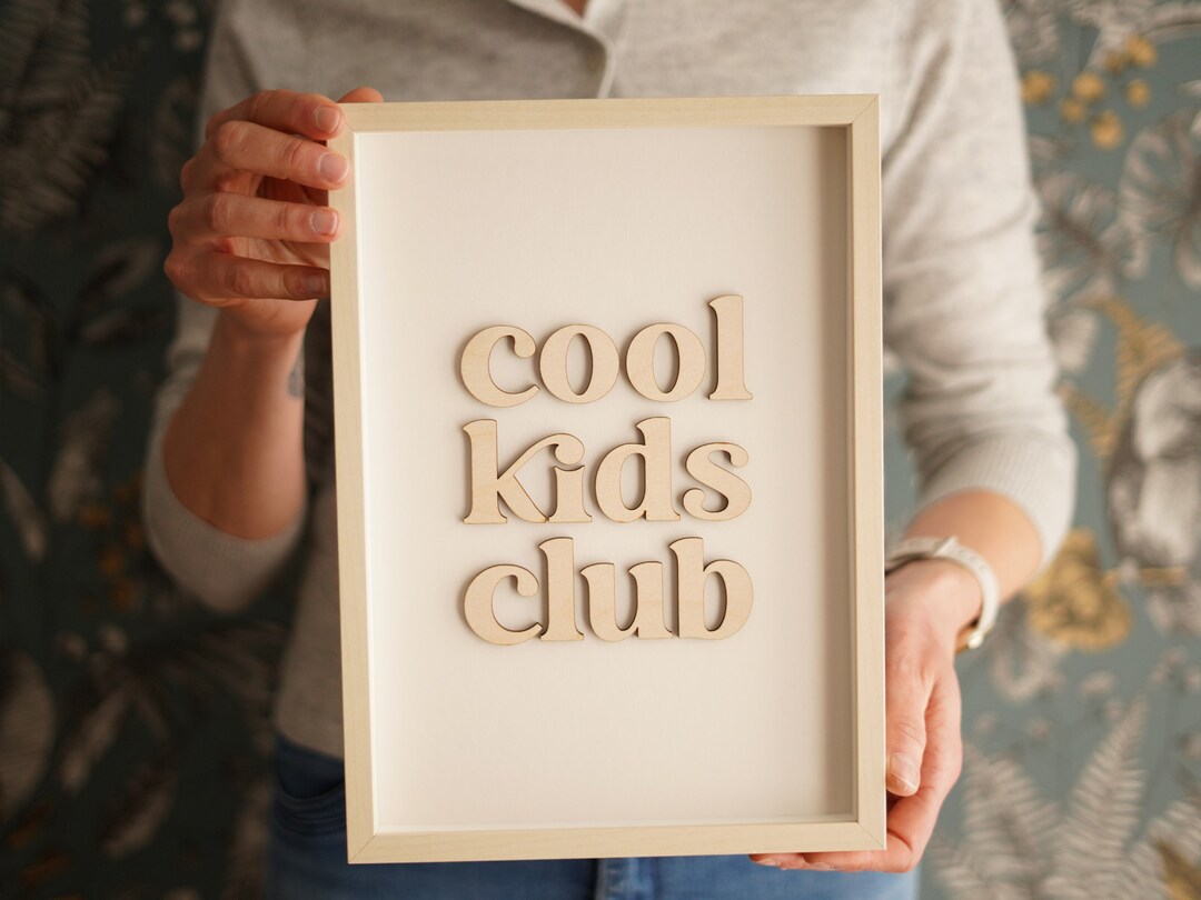 Cool Kids Club Frame, Wall Art, Framed Quote, Framed Text, Typography ...