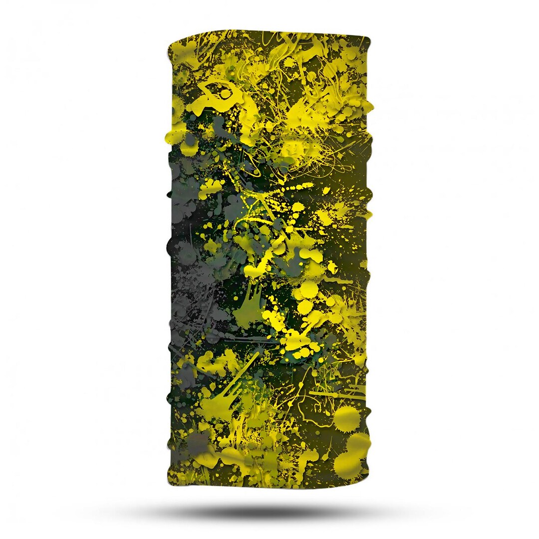 Yellow Paint Splatter Neck Gaiter: Microfiber Multifunctional Scarf - Etsy