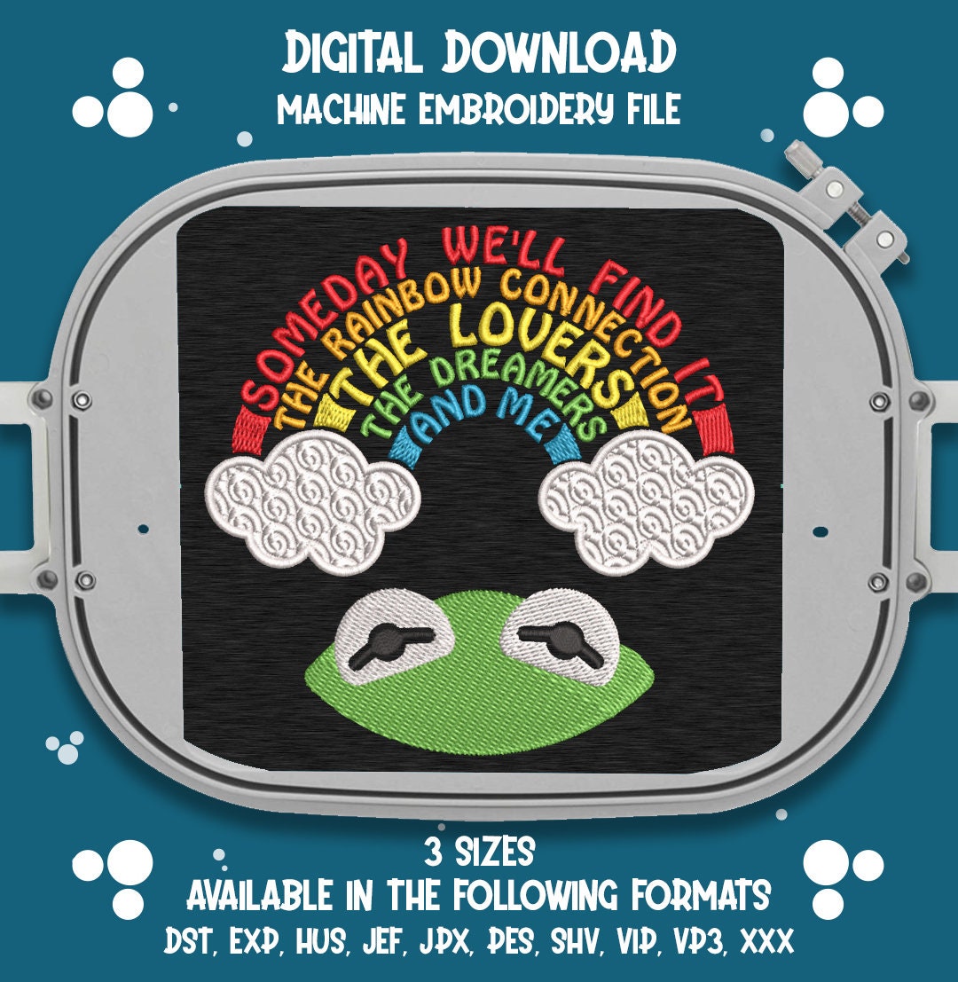 Rainbow Connection Machine Embroidery File 3 Sizes. Perfect for a ...