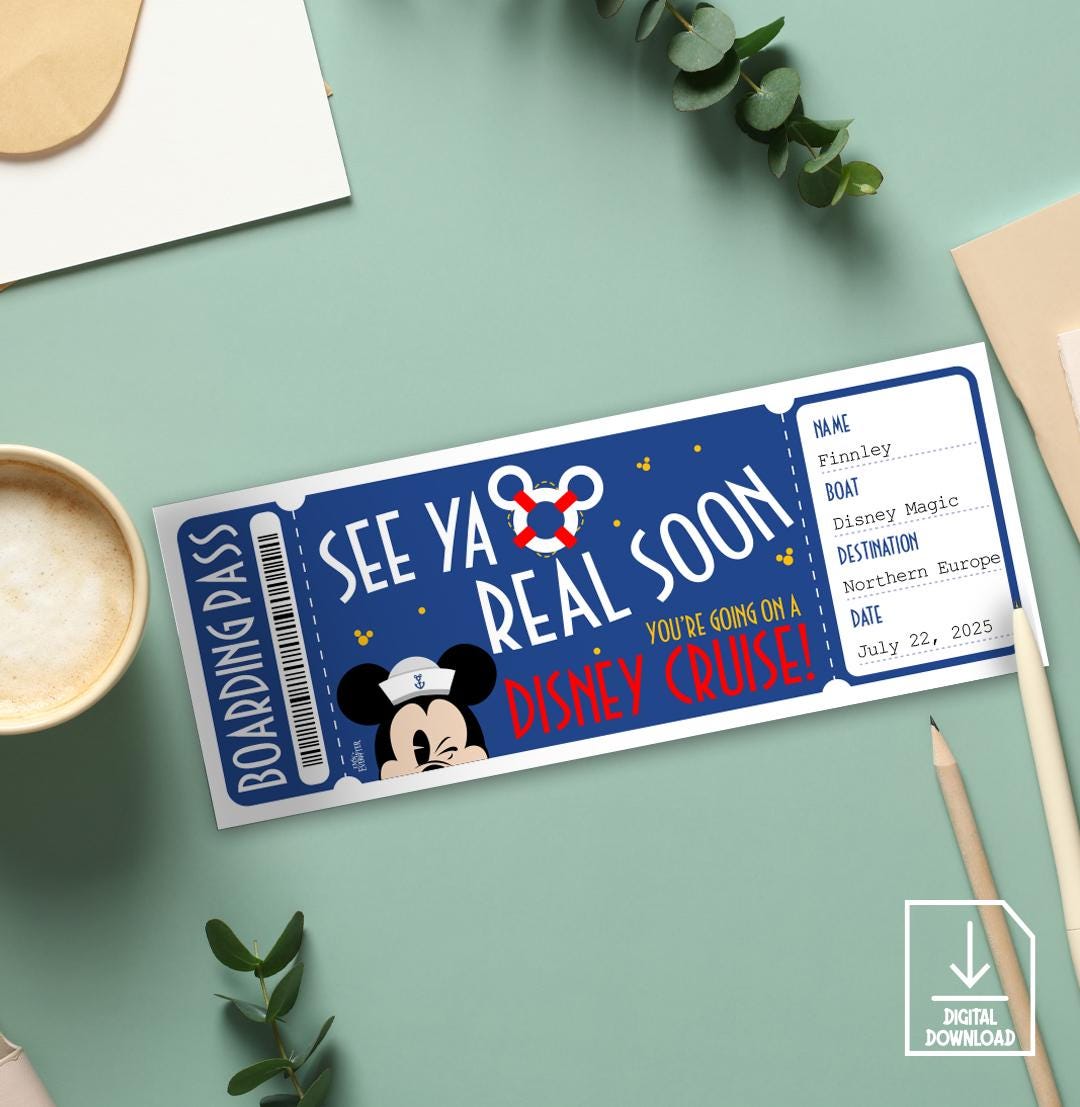 See Ya Real Soon Boarding Pass Cruise Reveal Gift. Editable and ...