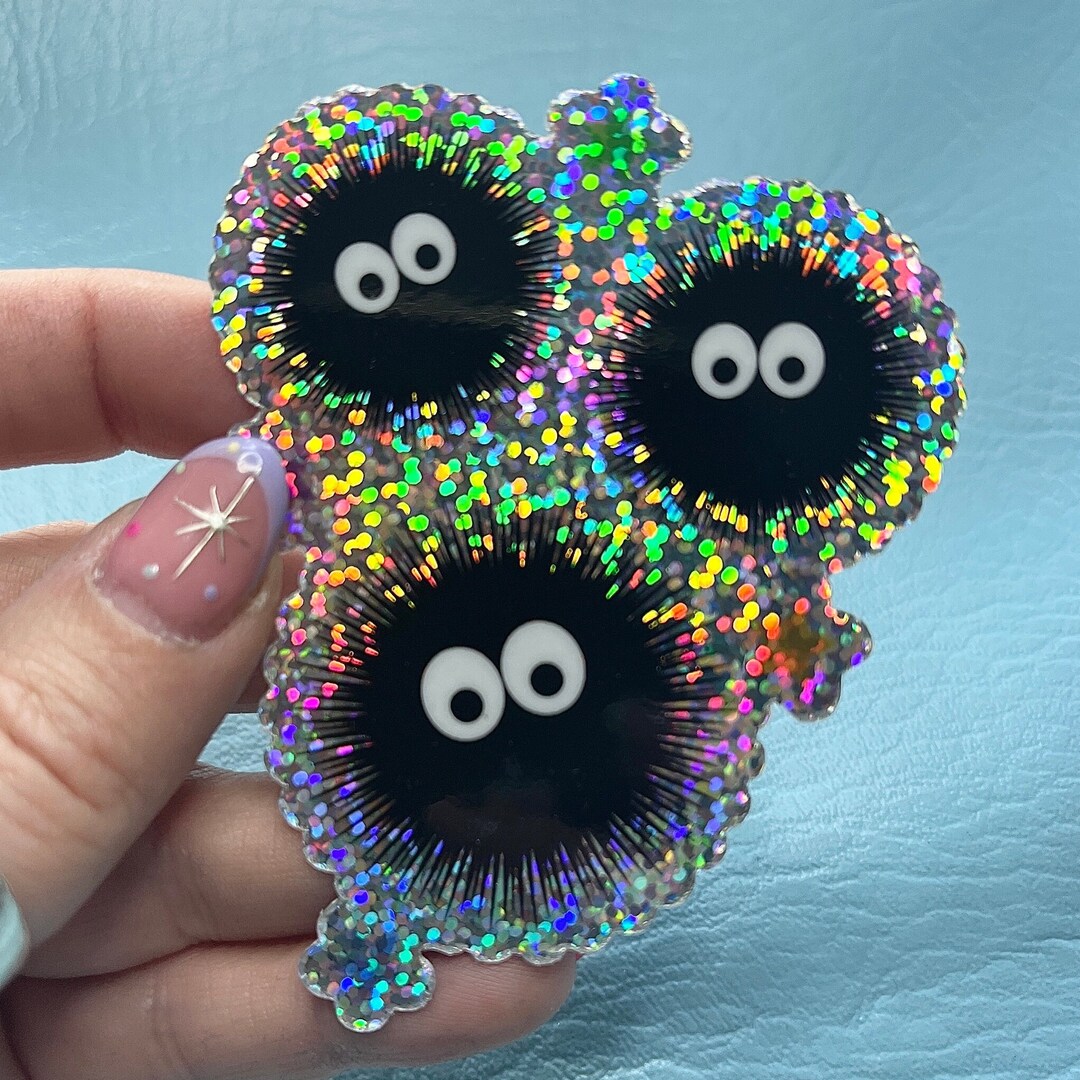 Soot Sprite Holographic Vinyl Sticker - Etsy