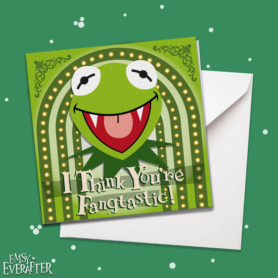 Fangtastic Kermit Card - Muppets Valentines Card - Etsy