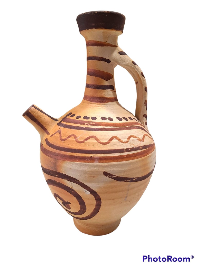 HANDMADE Water Clay Jug, Handmade Recycled Traditional Lebanese Clay ...