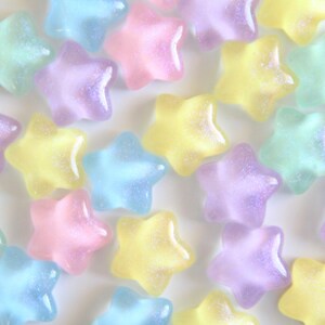 Jelly Star Shoe Charms Semi Glittery Pastel - Etsy