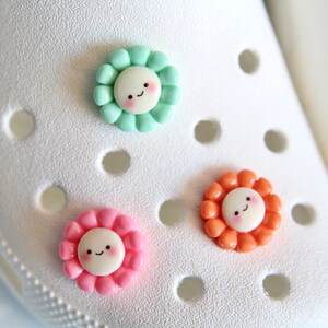 Pastel and Bright Glossy Smiley Flower Shoe Charms - Etsy