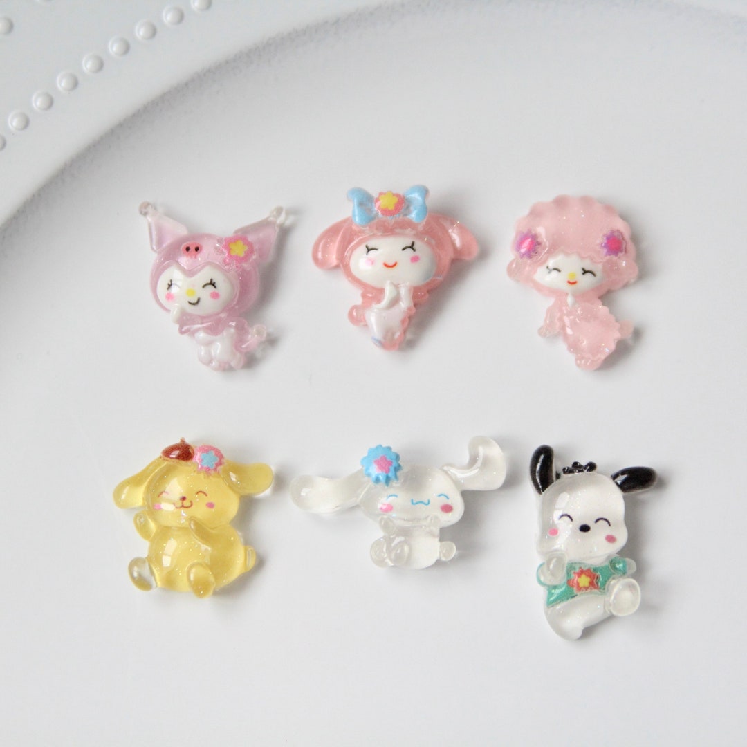 Kawaii San Family Glittery Clear | Jelly Shoe Charms - Etsy