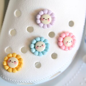 Pastel and Bright Glossy Smiley Flower Shoe Charms - Etsy