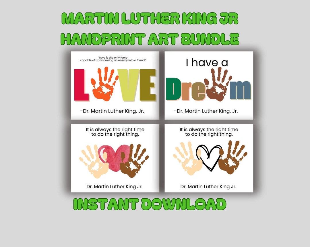Martin Luther King Handprint Art Craft, Love Power, MLK Day Hand Print ...