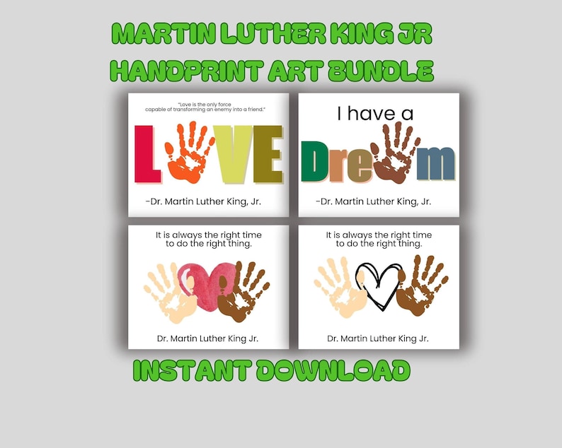 Martin Luther King Handprint Art Craft, Love Power, MLK Day Hand Print ...