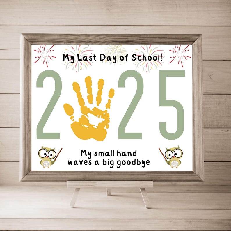 Last Day of School Handprint Craft, Printable Diy, Last Day of Pre-k ...