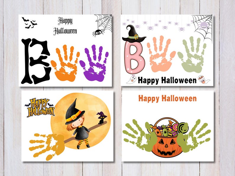 Halloween Handprint Art: DIY Keepsake Craft for Toddlers (digital ...