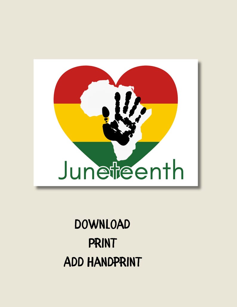 Juneteenth Hand Print Craft for Kids Handprint - Etsy