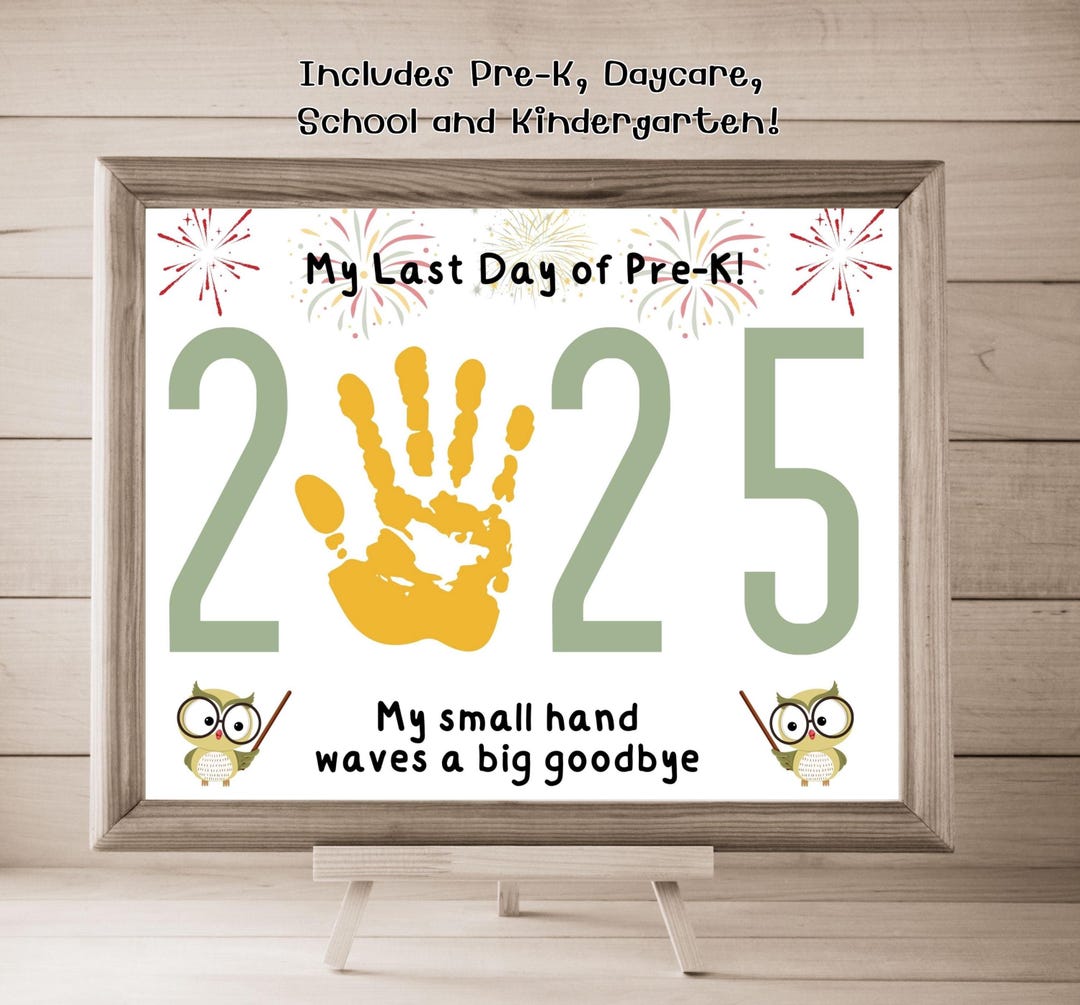 Last Day of School Handprint Craft, Printable Diy, Last Day of Pre-k ...