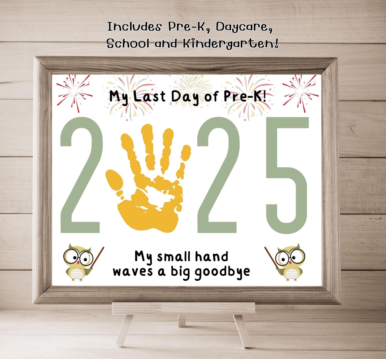 Last Day of School Handprint Craft, Printable Diy, Last Day of Pre-k ...
