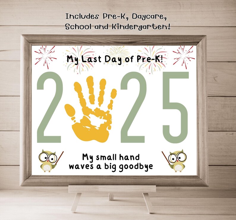 Last Day of School Handprint Craft, Printable Diy, Last Day of Pre-k ...