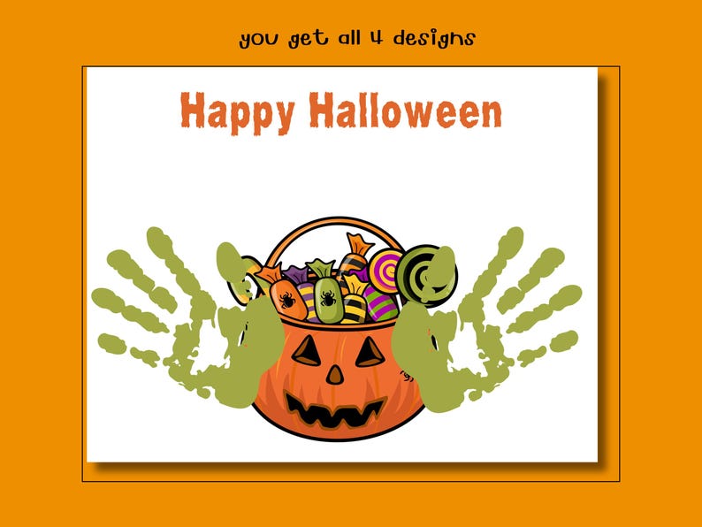Halloween Handprint Art: DIY Keepsake Craft for Toddlers (digital ...