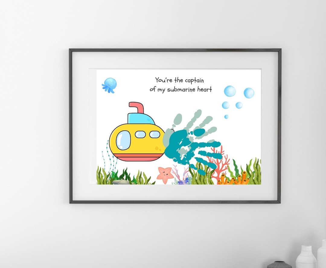 Ocean Happy Valentine's Day Hand Print Art Boy to Parents Grandparents ...