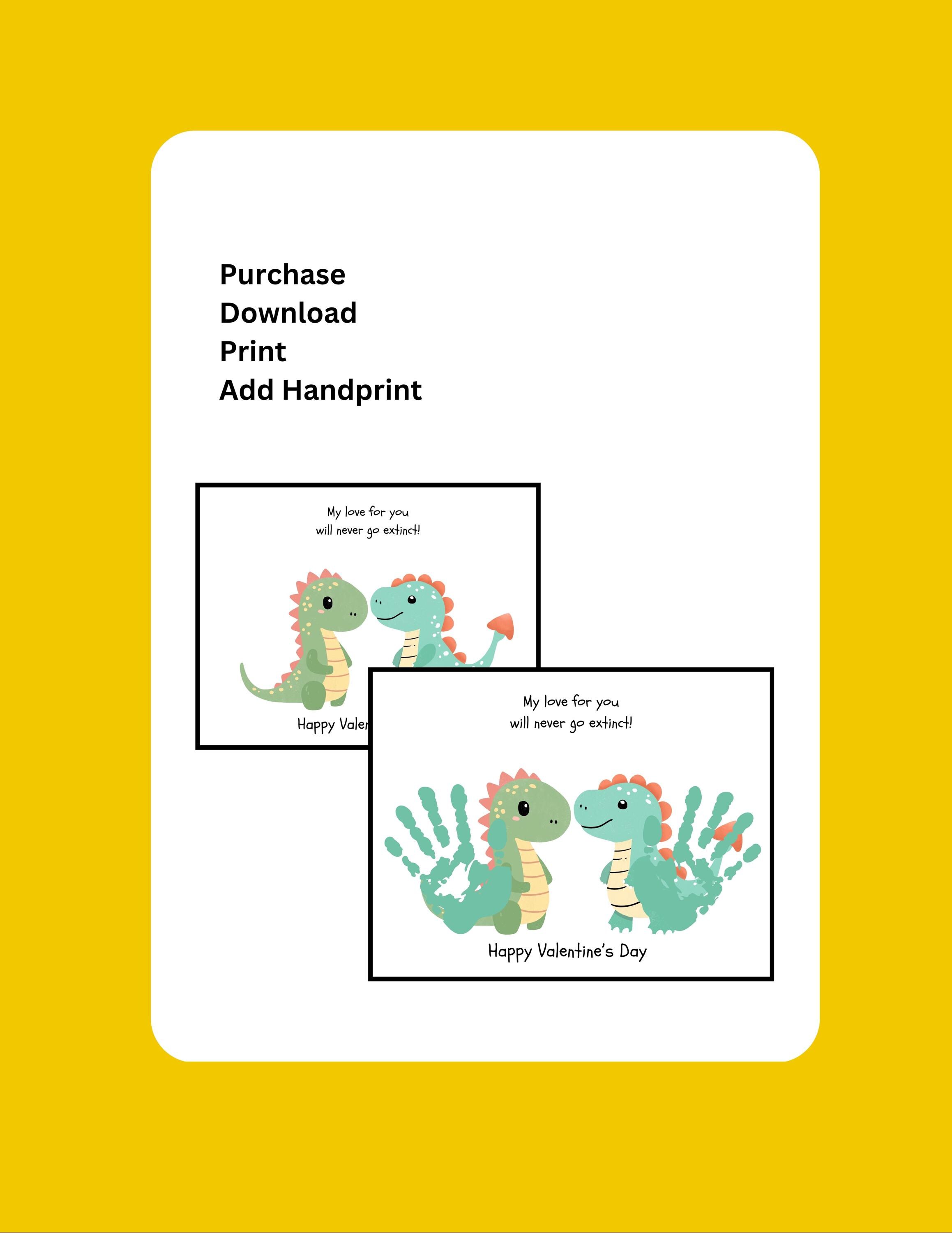 Dinosaur Happy Valentine's Day Hand Print Art Boy to Parents ...
