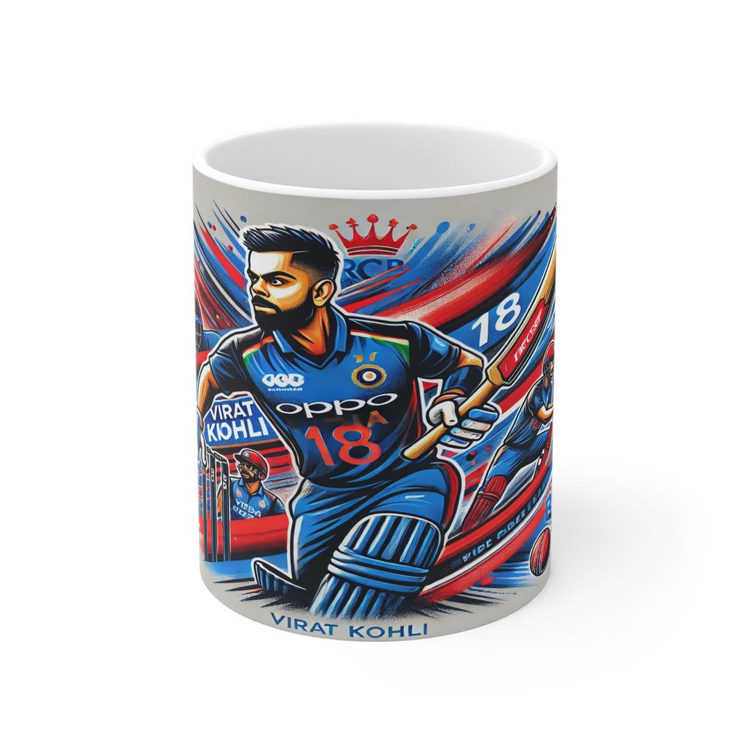 Virat Kohli RCB Inspired Mug, Coffee Cup, Team India Cricket Fan Gift ...
